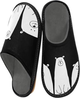 HMZXZ Pantoufles amusantes en forme dours blanc pour homme et femme - Ours mignon - Chaussons dintérieur - Chaussettes dintérieur - Chaussures de chambre à 
