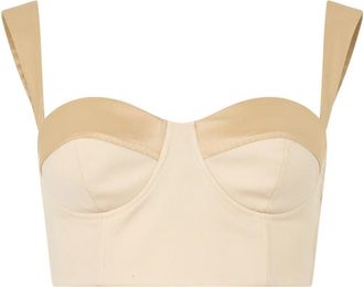 Moschino Eng anliegendes kurzes Oberteil - - Tops - Damen - Beige - S