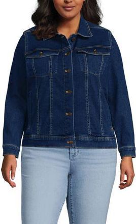 Lands End Jeansjacke, Damen, Größe:56-58 plus, Blau, Baumwolle/Elasthan/Polyester, by Lands End