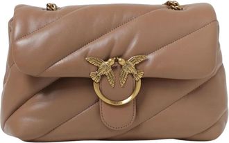 Pinko Pinko, Femme, Sacs, Beige, Taille: ONE Size Love Bag Micro Sac Bandouli&egrave;re Matelass&eacute;