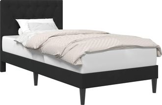 vidaXL Struttura Del Letto Con Testiera Nero 90 X 190 Cm Velluto Vidaxl