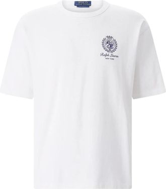 Polo Ralph Lauren Homme, Tops, Blanc, Taille: S T-shirt Logo Coupe D&eacute;contract&eacute;e
