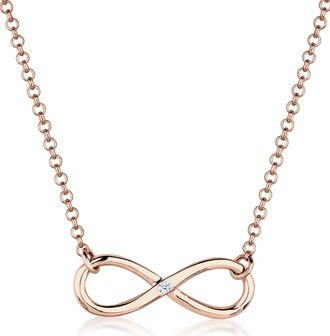 DIAMORE Elli DIAMONDS Halskette Damen mit Infinity Anhänger und Diamant (0.03 ct.) in 925 Sterling Silber