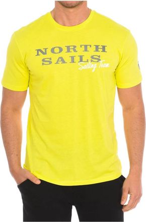 North Sails T-Shirt mit Kurzen &Auml;rmeln und Geripptem Abschluss - - Tops - Herren - Gelb - XL