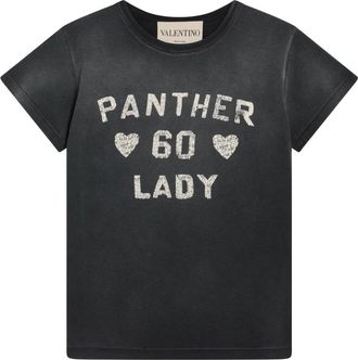Valentino Garavani Femme, Tops, Noir, Taille: 40 FR T-shirt ras du cou avec imprim&eacute; graphique