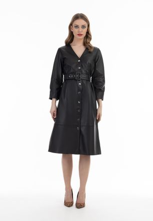 Faina robe en cuir