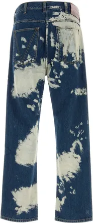 Vivienne Westwood Mens Two-Tone Denim Ranch Jeans Blue Exterior: Cotton