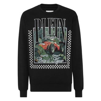 Philipp Plein Homme, Sweatshirts et sweats &agrave; capuche, Noir, Taille: XS SweaT-shirt Racing