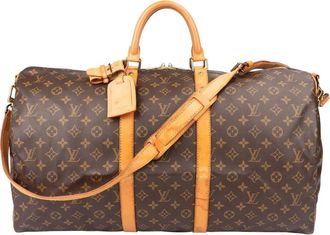 Louis Vuitton Crossbody Bags - Louis Vuitton Canvas Monogram Keepall 55 Bandoulie - Gr. unisize - in Braun - f&uuml;r Damen
