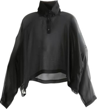 Rick Owens blouse transparente Jumbo Tabard - Noir