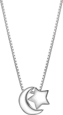 Glanzst&uuml;cke M&uuml;nchen Halskette - Sterling Silber Halskette Mond/Stern - Gr. unisize - in Silber - f&uuml;r Damen