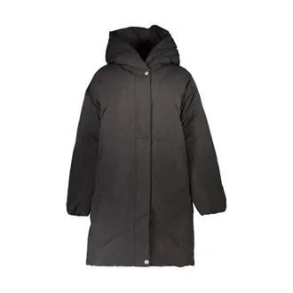 Tommy Hilfiger Femme, Manteaux, Noir, Taille: 38 FR Veste Noire en Polyester avec Capuche