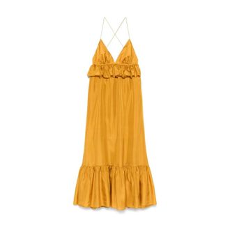 Zimmermann Goldenes Seiden & Nylon Kleid - - Dresses - Damen - Gelb - M