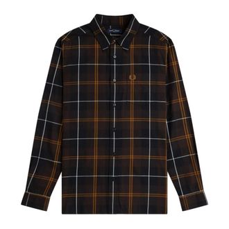 Fred Perry Chemise en serg&eacute; de pur coton &agrave; motif tartan discret - Homme - Chemises - Multicolore - Taille: M