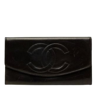 Chanel Portefeuille Long Pre-owned - Femme - Pre-owned - Noir - Taille: ONE Size