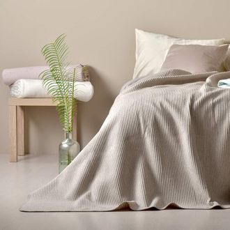 Sei Design Plaid Adina | Tagesdecke, Wohndecke | Flauschig Weich - Hochwertige Verarbeitung mit Streifenmuster