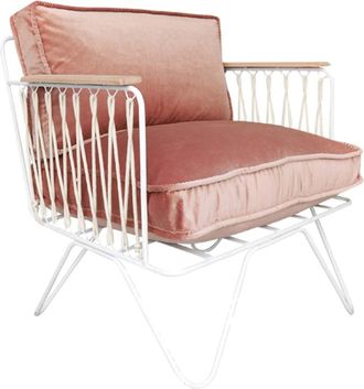 Honor&eacute; Fauteuil Croisette blanc epoxy, velours Honor&eacute;