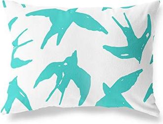 Bonamaison Le Jardin du Lin Kissenbezug Zierkissenbezug Türkisweiß Kissenbezug, Für Bett, Auto, Sofa, Haus, Wohnzimmer, Schlafzimmer, Dekoration, 45x60 Cm - Entw