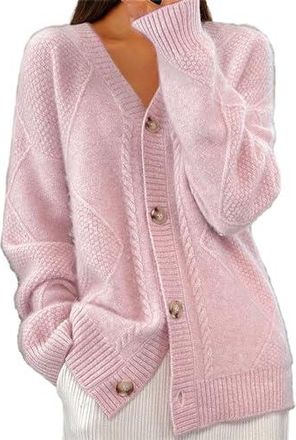 Generic Pull décontracté pour femme - Pull tendance pour femme - Cardigan dautomne 2023 ouvert sur le devant - Cardigan léger - Col en V - Robe dhiver grande 