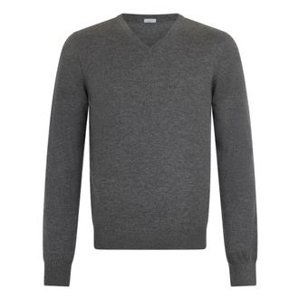 Malo Cashmere V-Ausschnitt Pullover - - Knitwear - Herren - Grau - 3XL