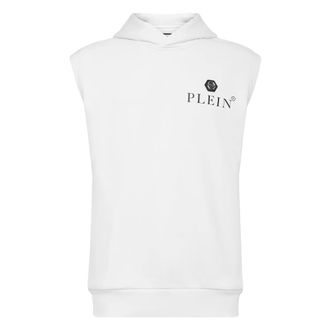 Philipp Plein Homme, Sweatshirts et sweats &agrave; capuche, Blanc, Taille: 2XL Sweat &agrave; capuche Sleeveless Basic