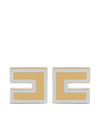 Elisabetta Franchi Ohrstecker mit Logo - Gold