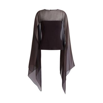 Alberta Ferretti Transparenz-Top - - Blouses & Shirts - Damen - Braun - S