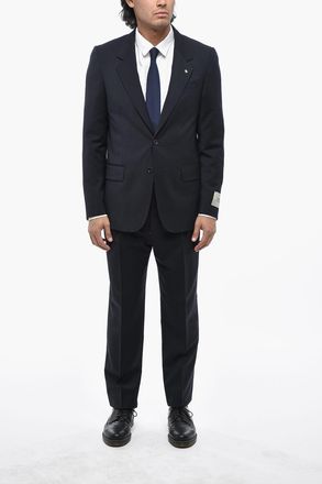 Corneliani CC COLLECTION Jacquard-Anzug aus Schurwolle mit Pattentaschen Corneliani