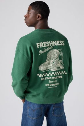 Levi's Kastiges Graphic Sweatshirt mit Rundhalsausschnitt - Herren - Gr&uuml;n / Gr&uuml;n