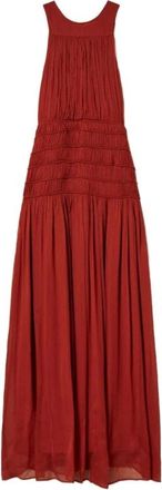 Twinset Femme, Robes, Brun, Taille: 34 FR Abito lungo smanicato c/dettaglio gonna