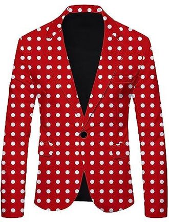 Generic Blazer de Loisirs Pour Homme - Coupe Droite et Ajust&eacute;e - Veste Sportive Moderne - Pour Mariage et Hiver - X01 Rouge, XXL
