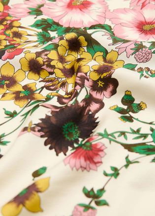 Mango Satiniertes Halstuch mit Blumenprint gr&uuml;n - Damen - Einheitsgr&ouml;&szlig;e - MANGO