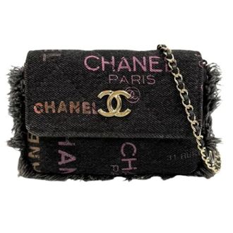 Chanel Sac bandouli&egrave;re mini doccasion en denim - Femme - Pre-owned - Noir - Taille: ONE Size