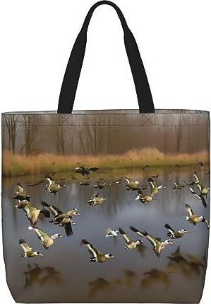 Generic Chasse Aux Canards Sauvages Volants Sac Courses R&eacute;utilisable Tote Bag Imperm&eacute;able Sac A Main Femme Pour Quotidienne Voyage Plage