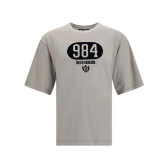 Dolce & Gabbana T-Shirt mit erhabenem Logo - - Tops - Herren - Grau - S