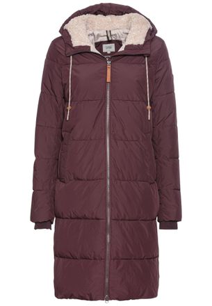 Camel Active Damen Langer Puffermantel mit gef&uuml;tterter Kapuze Pflaume, womenswear-34