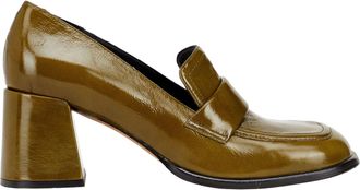8 by YOOX PATENT LEATHER HEELED LOAFER