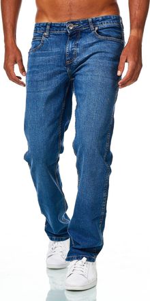 Jeel Herren-Jeans - Relax-Fit Straight-Cut - Jeans-Hose Basic Washed 01-Navy 30W / 34L