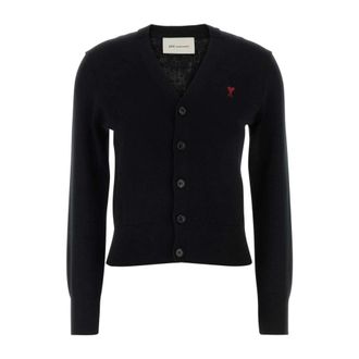 Ami Femme, Pulls, Noir, Taille: 36 FR Ami De Coeur V-neck Cardigan