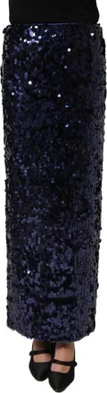 Dolce & Gabbana Sequin-Embellished Skirt - Navy