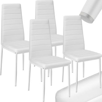 TecTake 4er Set Esszimmerstühle, Stuhl mit hoher Rückenlehne, 45 x 48 x 98,5 cm, Küchenstühle, Stühle für Esstisch, Esszimmer, Dining Table, Vorzimmer Möbel S