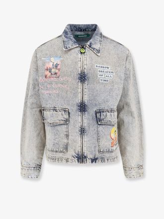 Barrow Denim jacket with front print - BARROW - gender_Man