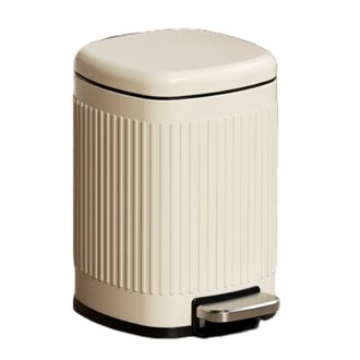 Generic M&uuml;lleimer Edelstahl, Rechteckig Soft Close Mit Herausnehmbarem Einsatz, Tretm&uuml;lleimer for Toilette, Bad Oder K&uuml;che(Milk White,6L)