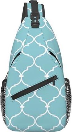 Generic Sacoche Bandouliere Art g&eacute;om&eacute;trique marocain Casual Sacs Poitrine R&eacute;glable Sac &agrave; Dos Militaire pour Cyclisme &eacute;cole Voyage