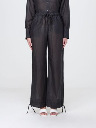 120% Lino Pantalon Femme couleur Anthracite