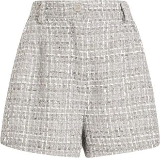 Dolce & Gabbana Femme, Shorts, Gris, Taille: 40 FR Shorts en tweed boucl&eacute; lam&eacute;