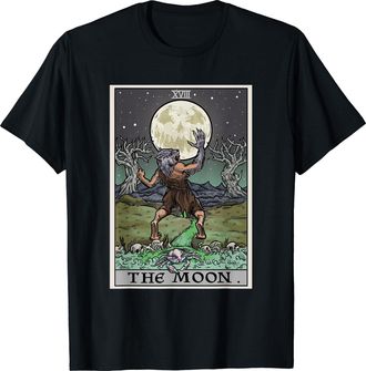 The Ghoulish Garb The Moon Tarotkarte Halloween Werwolf Gothic Gruseliger Horror T-Shirt