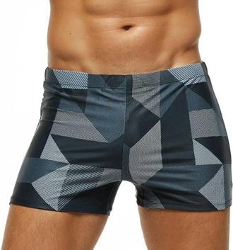 Generic HUIWDP Maillot de bain pour homme d&eacute;t&eacute; Plage Surf Mode Maillot de bain Boxer Short de bain pour homme, G&eacute;om&eacute;trie grise., XXL