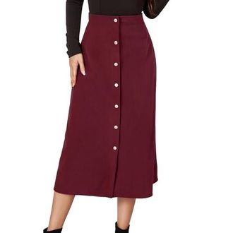 Generic Jupe-short longue pour femme - Jupe longue en velours c&ocirc;tel&eacute; - Jupe unie &eacute;lastique - Taille haute - Coupe d&eacute;contract&eacute;e - Style d&eacute;contract&eacute; - Tendance 