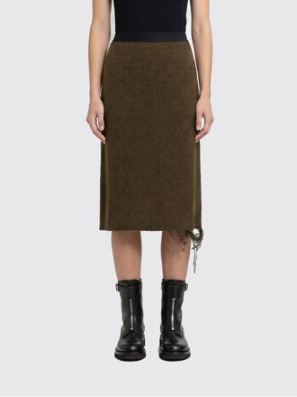 Maison Margiela Jupe midi en maille de laine &agrave; taille haute